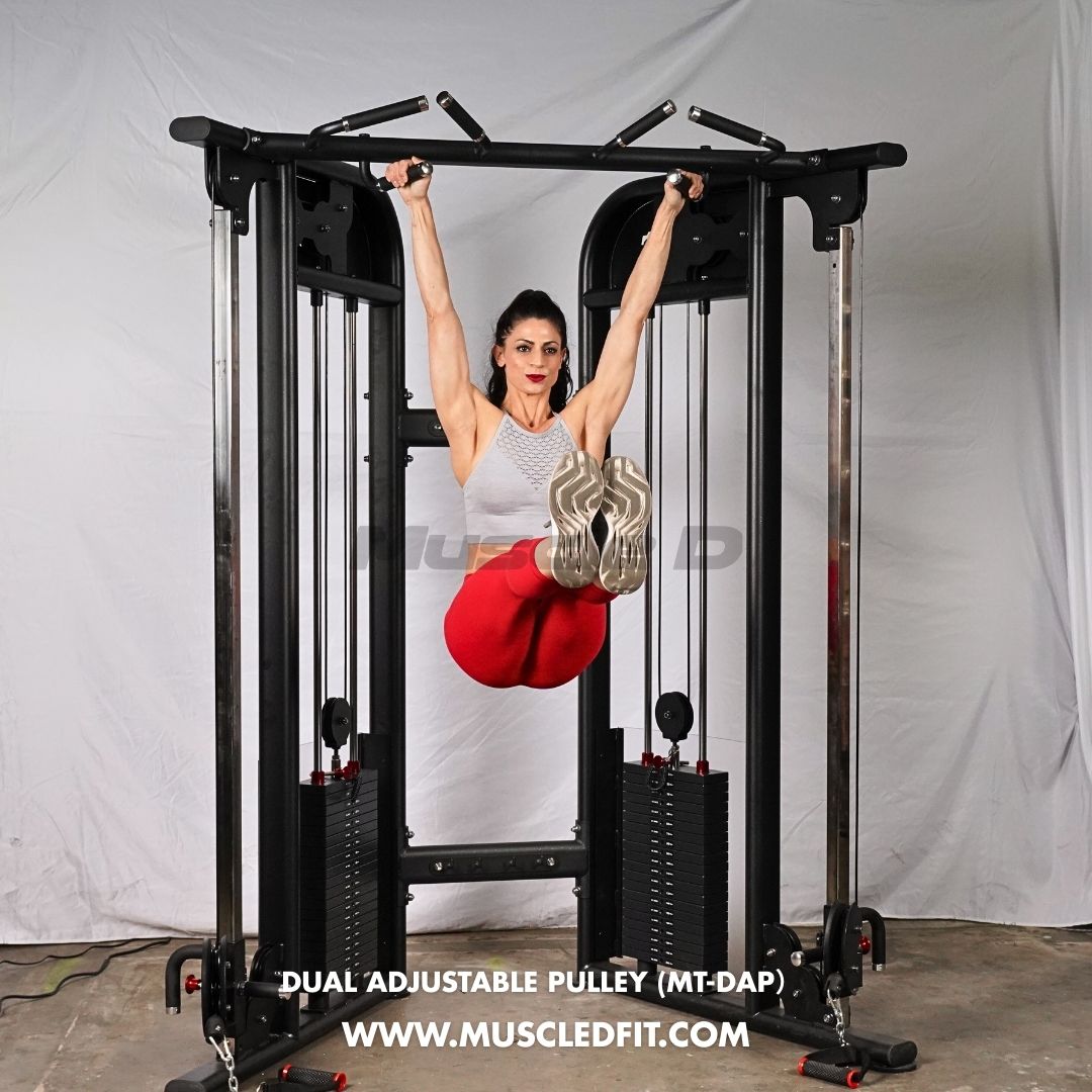 Muscle D Fitness Dual Adjustable Pulley – Two Stack Cable Machine ...